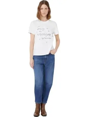 Max Mara Printed Cotton T-shirt - White