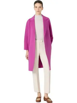 Max Mara Short Double-faced Wool Coat - Fuchsia
