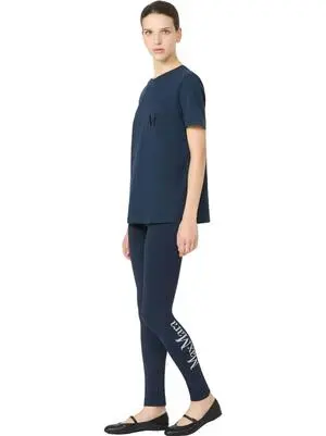 Max Mara Stretch Technical Fabric Leggings - Midnightblue