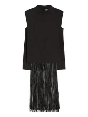 Max Mara Sleeveless Top With Fringe - Black