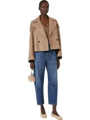 MAX MARA Short Suede Trench Coat