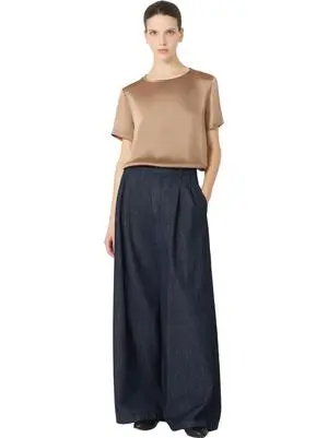 Max Mara Viscose Satin T-shirt - Camel