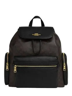 COACH® Signature Canvas Baby Backpack - Signature Canvas/gold/walnut/black