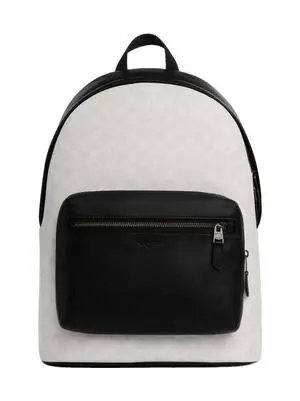 COACH Signature Canvas West Backpack - Signature Canvas/gunmetal/chalk/black