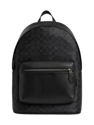 COACH® Signature Canvas West Backpack - Signature Canvas/gunmetal/charcoal/black