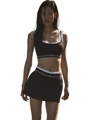 Alo Yoga Airbrush Better Together Tennis Skirt - Black/white