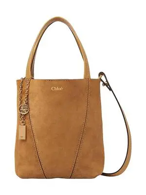 Chloé Small Spin Tote Bag - Gold Khaki Suede