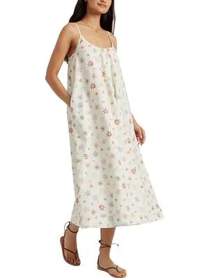 Chinti & Parker Linen-cotton Etoile Sundress - Cream