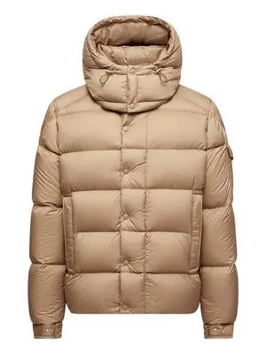 Moncler Maya 70 Hooded Down Jacket Beige