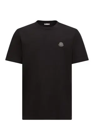Moncler Logo Patch Cotton T-shirt - Black