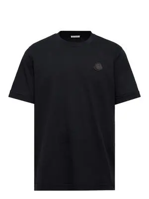 Moncler Logo Patch Cotton T-shirt - Blue