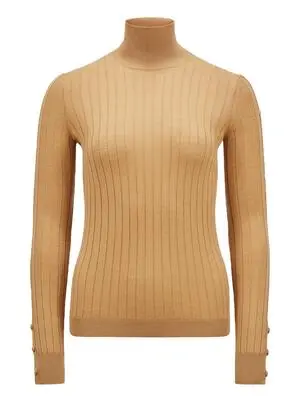 Moncler Wool & Cashmere Turtleneck Sweater - Beige