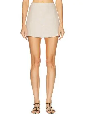 L'academie Linen Mini Skirt - Natural Beige