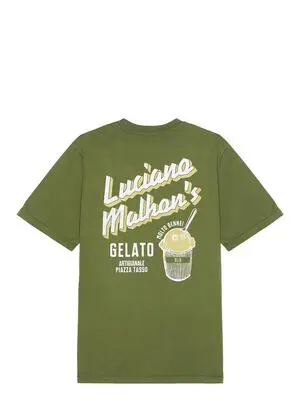 MALBON Gelato Stand Pocket Tee In Green - Cypress Green