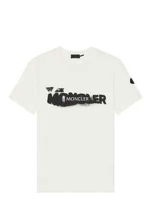 Moncler Short Sleeve Tee In White - Jet Stream