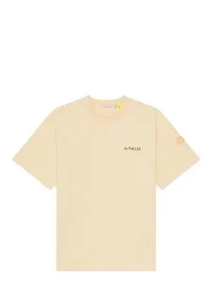 Moncler X Gilga Farm Donald Glover Short Sleeve T-shirt In Cream - Peach
