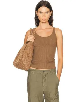 Enza Costa Military Rib Slim Tank Top - Army