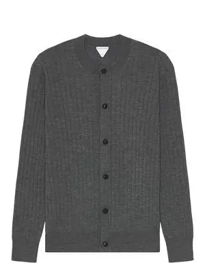 Bottega Veneta Wool Rib Cardigan - Anthracite
