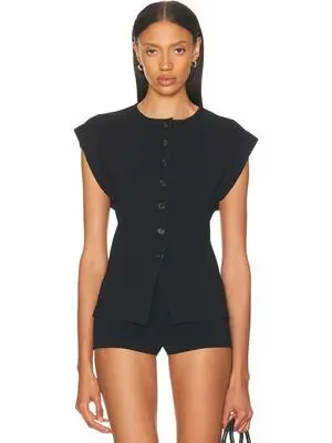 EAVES Janith Sleeveless Cardigan - Black