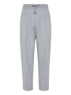 Brunello Cucinelli Wool Trousers - Light Grey