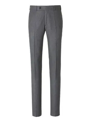 Scabal Slim-fit Wool Flannel Trousers - Grey