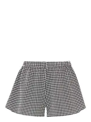 Hunza G Check Seersucker Shorts - Black