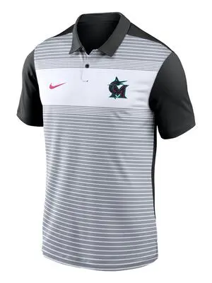 Nike Miami Marlins City Connect Legacy Icon Vapor Dri-fit Mlb Polo - White