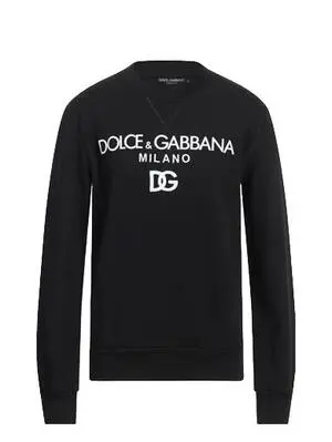 Dolce & Gabbana Sweatshirt With Logo Appliqués - Black