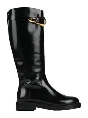 Alberta Ferretti Leather Riding Boots - Black