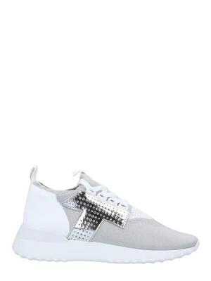 TOD'S Sneakers In Leather And Textile Fibers Light Grey