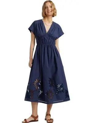 Chinti & Parker Broderie Dress - Navy