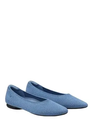 Vivaia Almond-Toe Ballet Flats Denim Blue