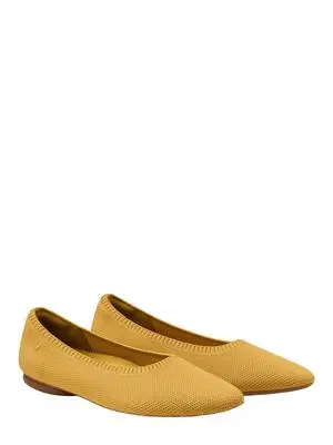 Vivaia Almond-Toe Ballet Flats Ginger Yellow
