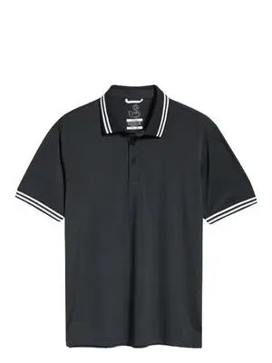 SWANNIES Thatcher Tipped Performance Polo - Black