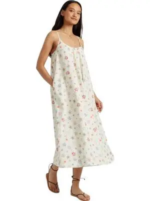 Chinti & Parker Linen-cotton Etoile Sundress - Cream