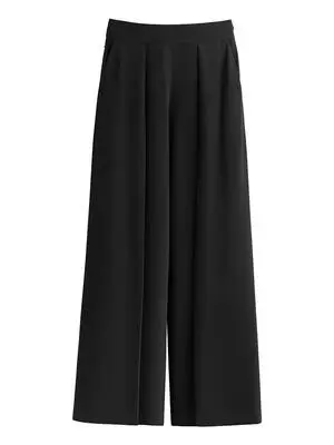Cuyana Silk Pleated Pant - Black
