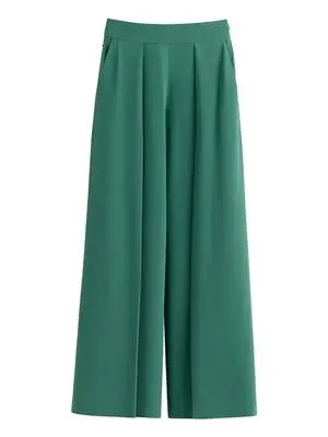 Cuyana Silk Pleated Pant Sea Green