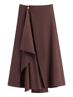 Cuyana Linen Wrap Skirt - Coffee
