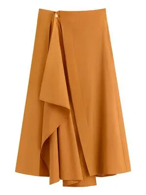Cuyana Linen Wrap Skirt - Saffron