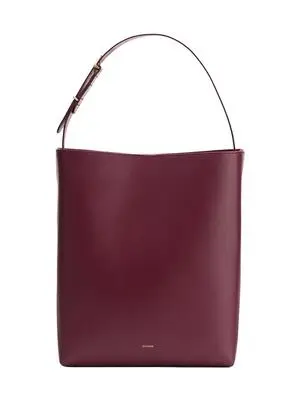 Cuyana Linea Oversized Leather Tote Cherry