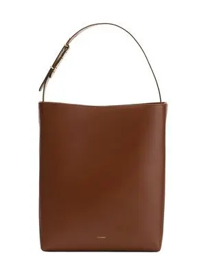 Cuyana Linea Oversized Leather Tote Dark Chestnut