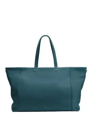 Cuyana Leather Overnighter Bag Deep Ocean