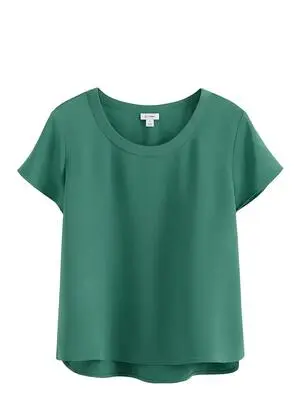 Cuyana Silk T-Shirt Sea Green