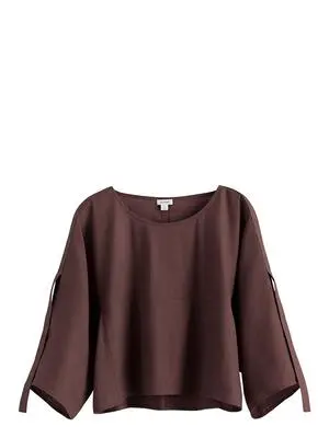 Cuyana Linen Adjustable Sleeve Top - Coffee