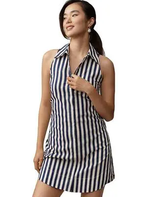 SIMONMILLER Loch Sleeveless Mini Shirt Dress - Navy Cream