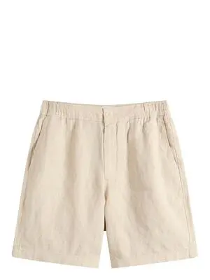WAX LONDON Kurt Washed Linen Shorts - Beige