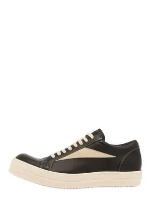 Rick Owens Leather Vintage Sneaker - Black/milk/milk