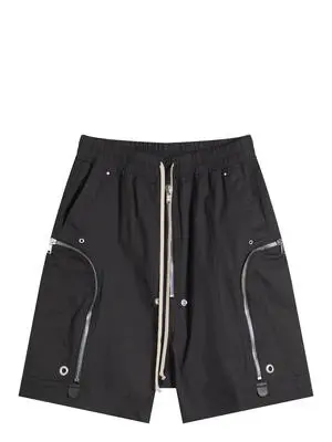 Rick Owens Heavy Cotton Poplin Bauhaus Bela Shorts - Black