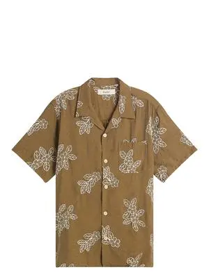 FORET Leo Embroidery Vacation Shirt - Army