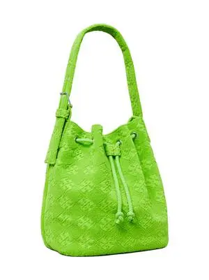 Tory Burch T Monogram Terry Oversized Bucket Bag - Bright Fern